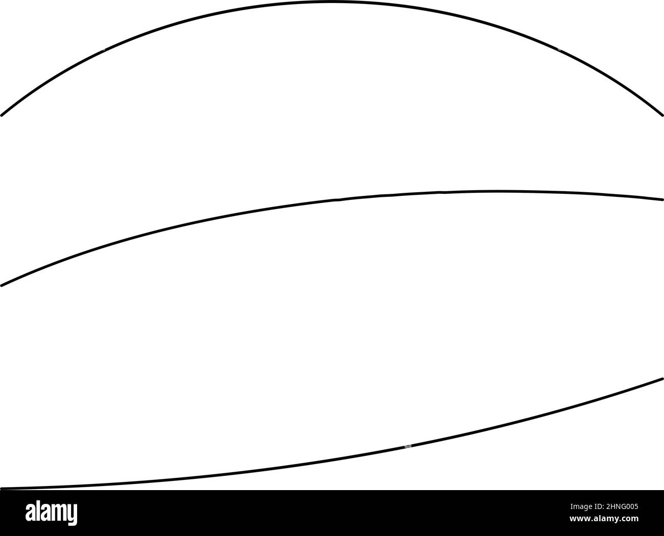 Wavy, waving, wave lines shape set of 3. Curvy, billowy, undulate lines ...