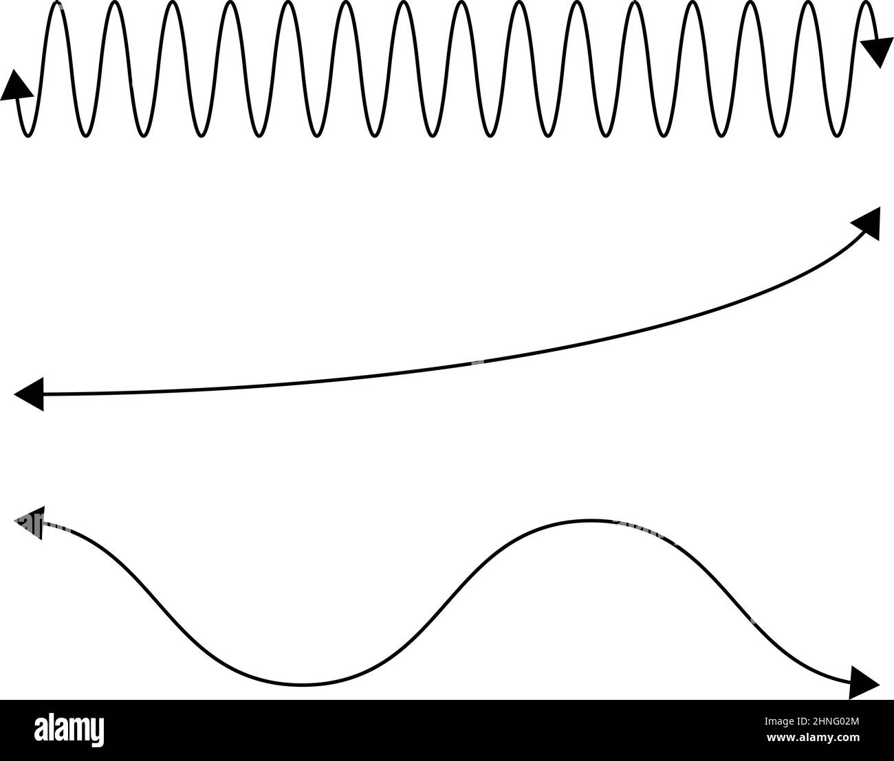 Curvy, wavy, waving arrows shape set - stock vector illustration, clip ...
