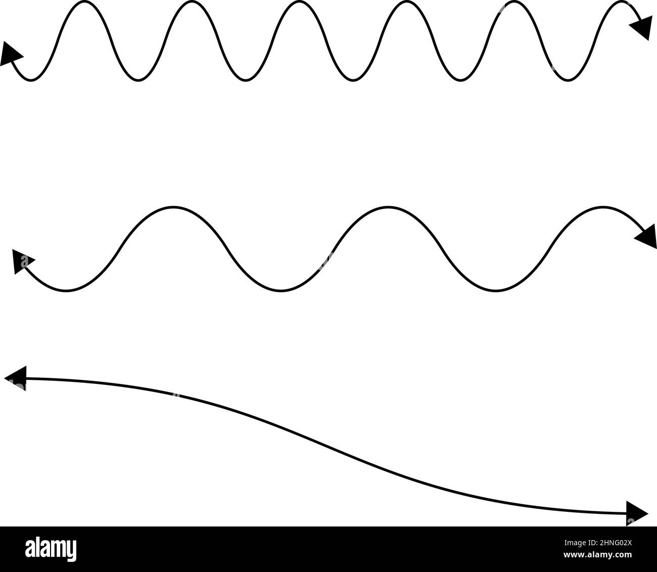 Curvy, wavy, waving arrows shape set - stock vector illustration, clip ...