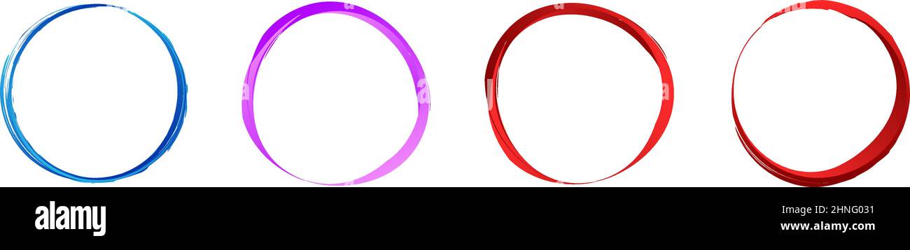 Grungy, grunge, textured circles, rings set. Circular smear, smudge ...