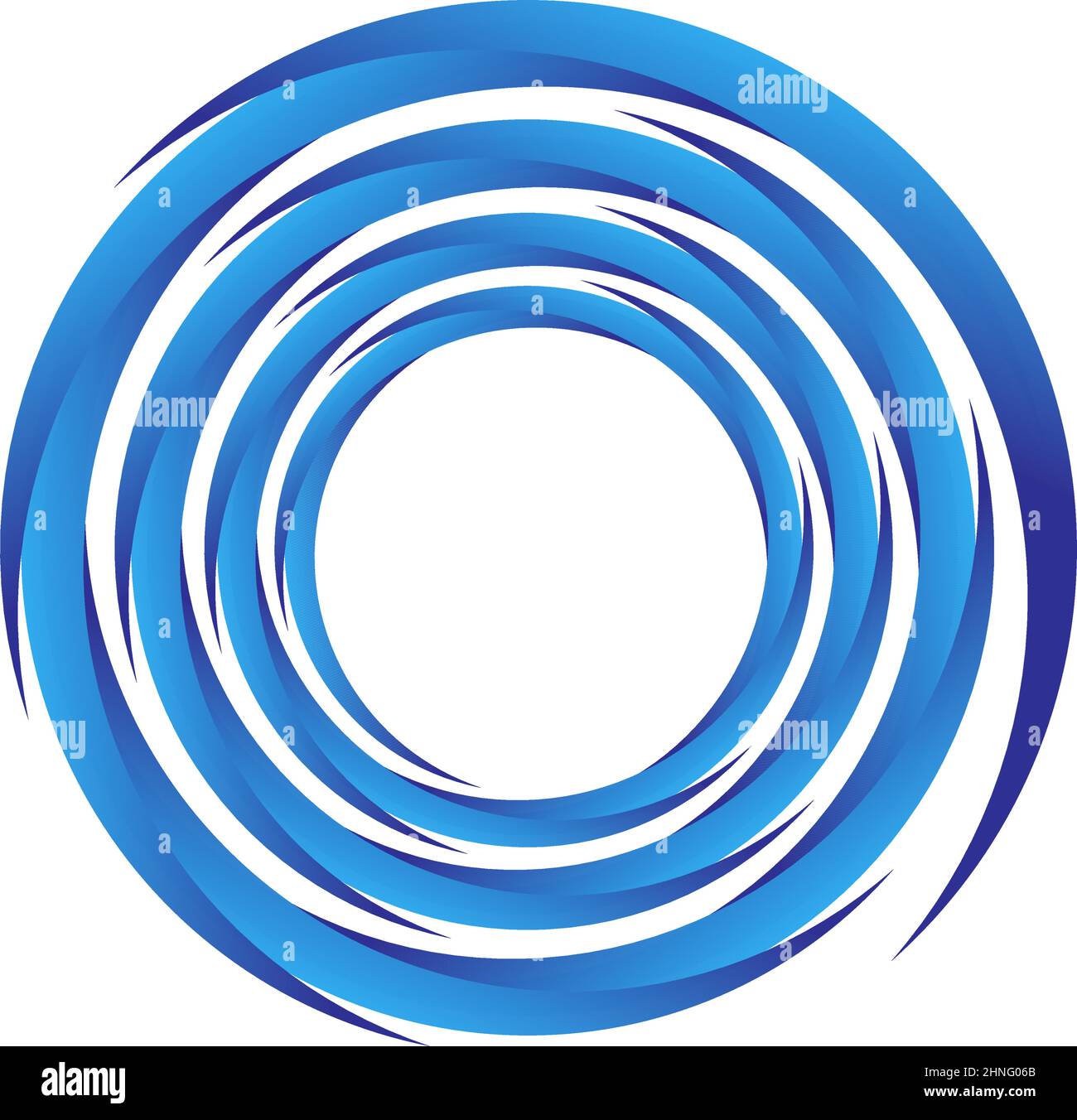 Abstract blue spiral, swirl, twirl and whirl elements. Cochlear, helix ...