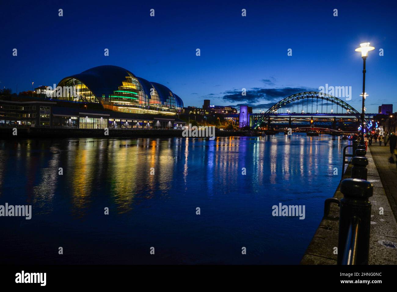 The Saga Theatre and Tyne Bridge, Newcastle upon Tyne, Tyne and Wear ...