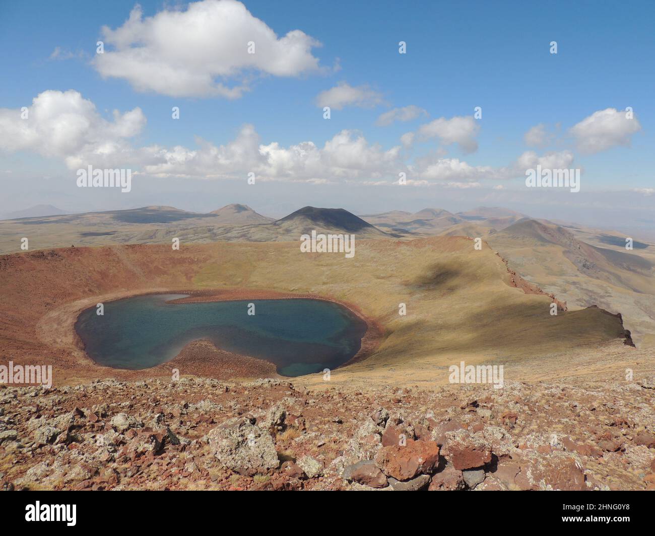 Beautiful view of a small pond in the middle of the desert Stock Photo ...