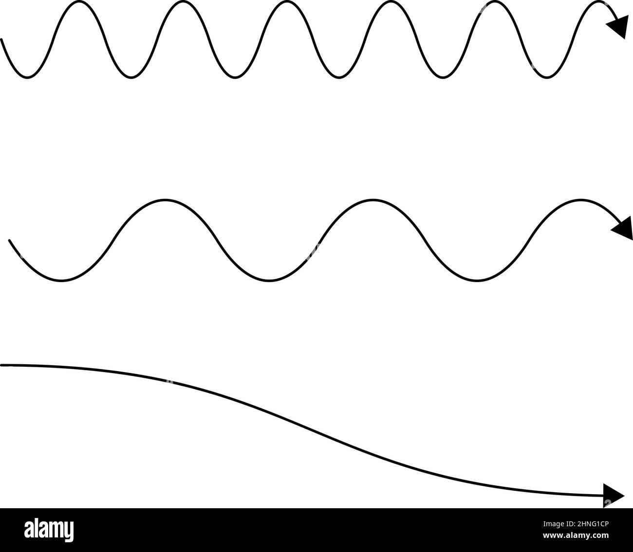 Curvy, wavy, waving arrows shape set - stock vector illustration, clip ...