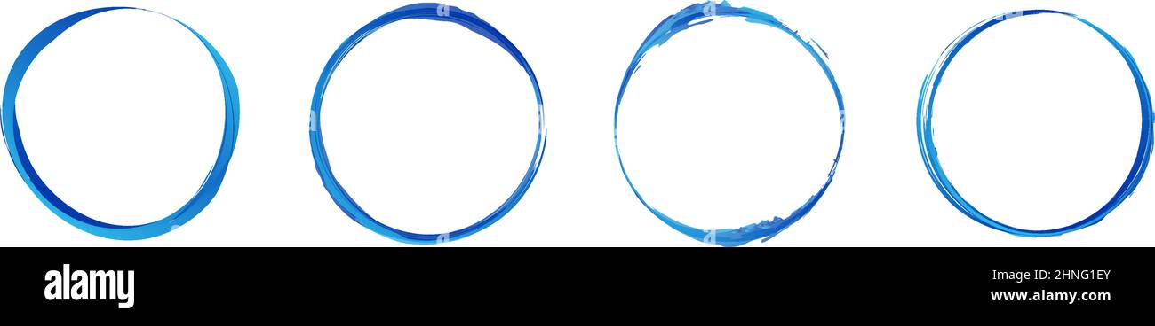 Grungy, grunge, textured circles, rings set. Circular smear, smudge ...