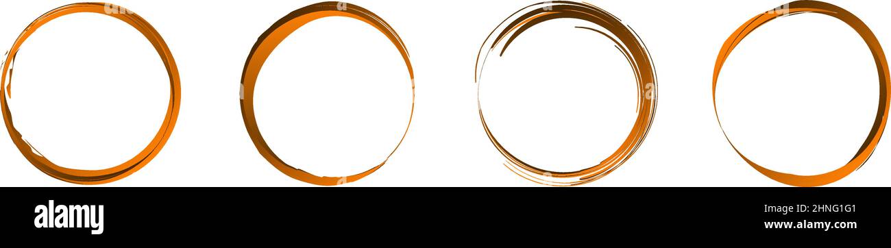 Grungy, grunge, textured circles, rings set. Circular smear, smudge ...