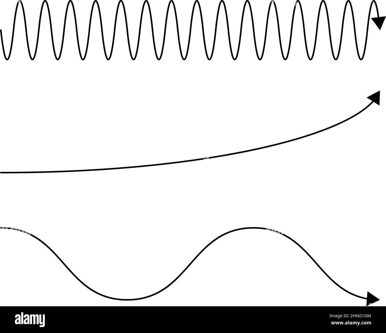 Curvy, wavy, waving arrows shape set - stock vector illustration, clip ...