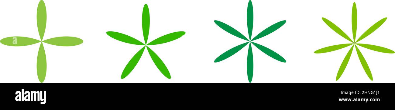 Simple flower petals silhouette, icon and symbol. Nature, natural, eco ...