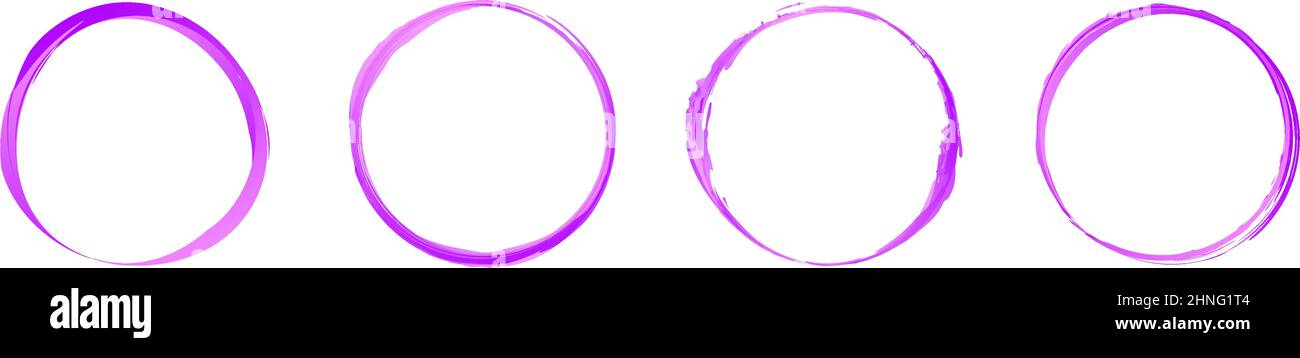 Grungy, grunge, textured circles, rings set. Circular smear, smudge ...