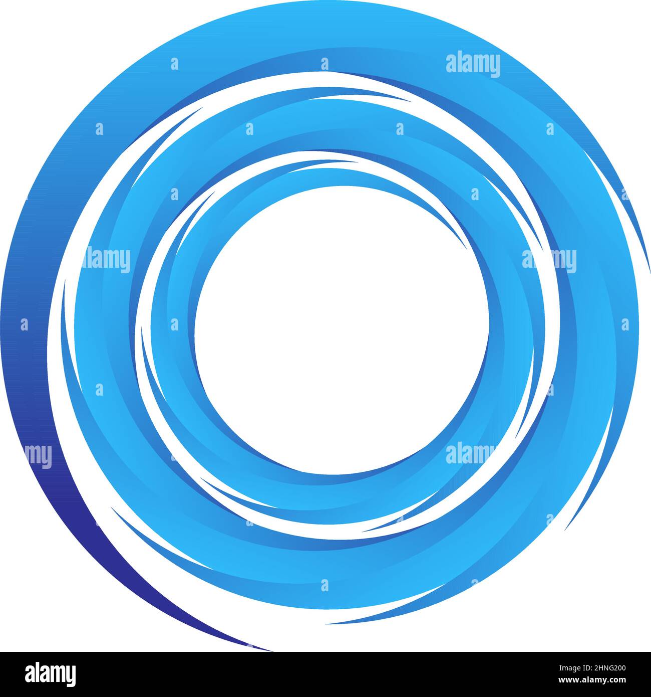 Abstract blue spiral, swirl, twirl and whirl elements. Cochlear, helix ...