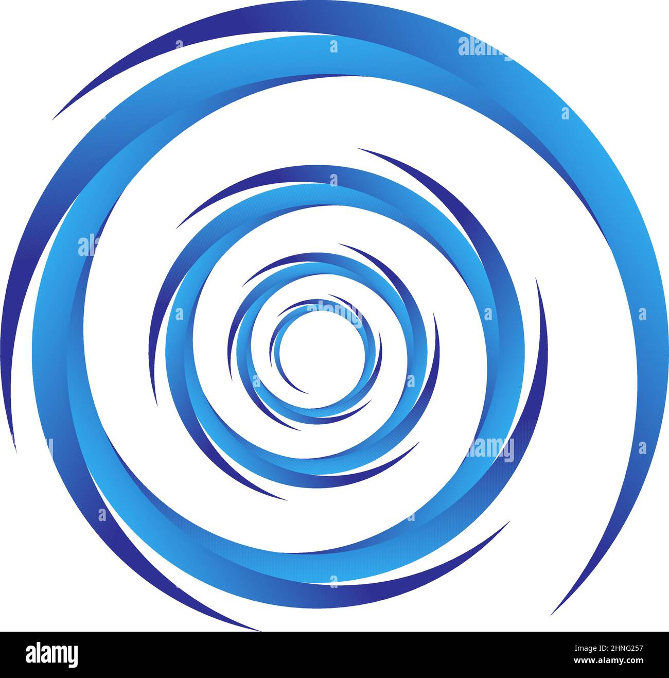 Abstract blue spiral, swirl, twirl and whirl elements. Cochlear, helix ...