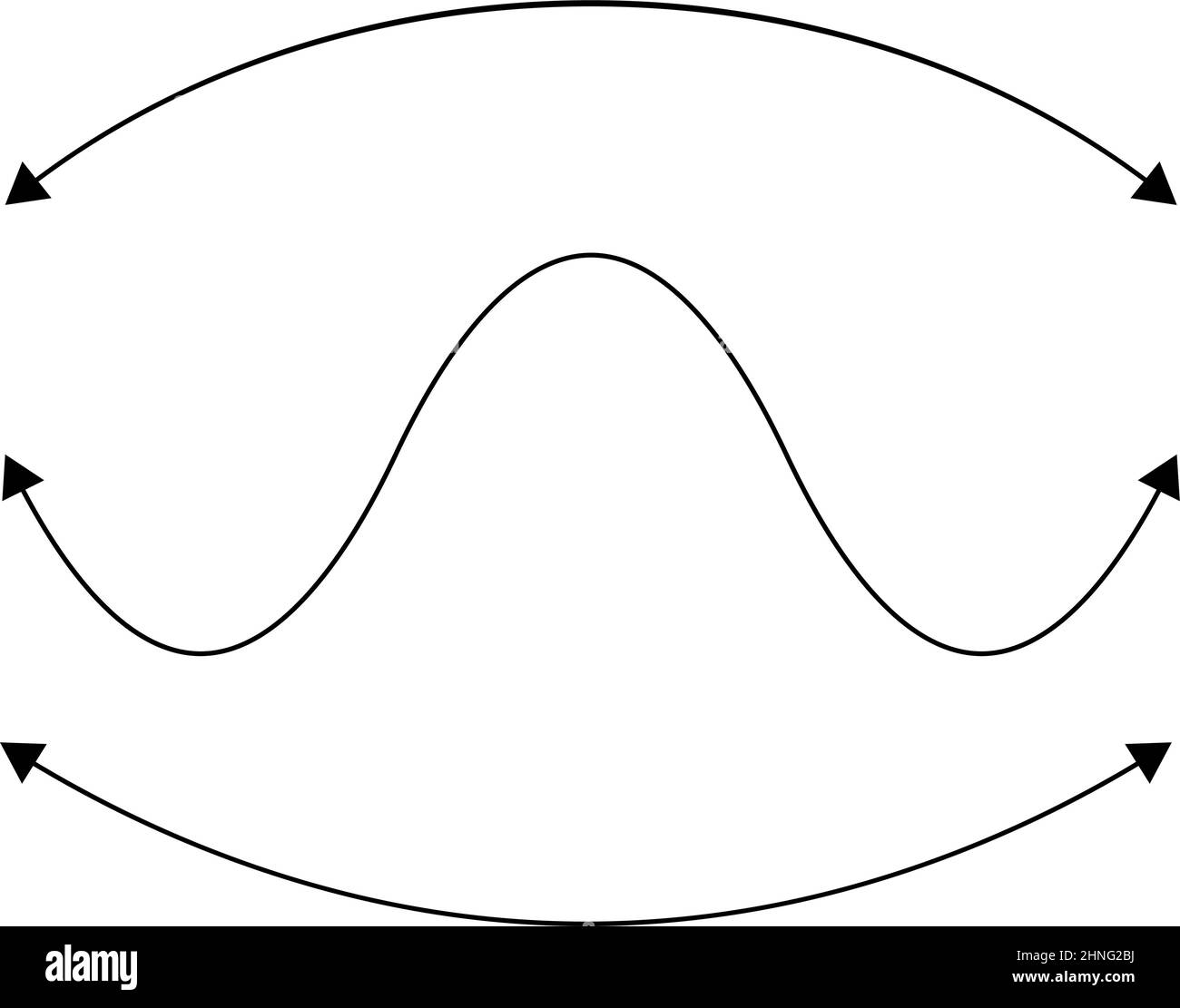 Curvy, wavy, waving arrows shape set - stock vector illustration, clip ...