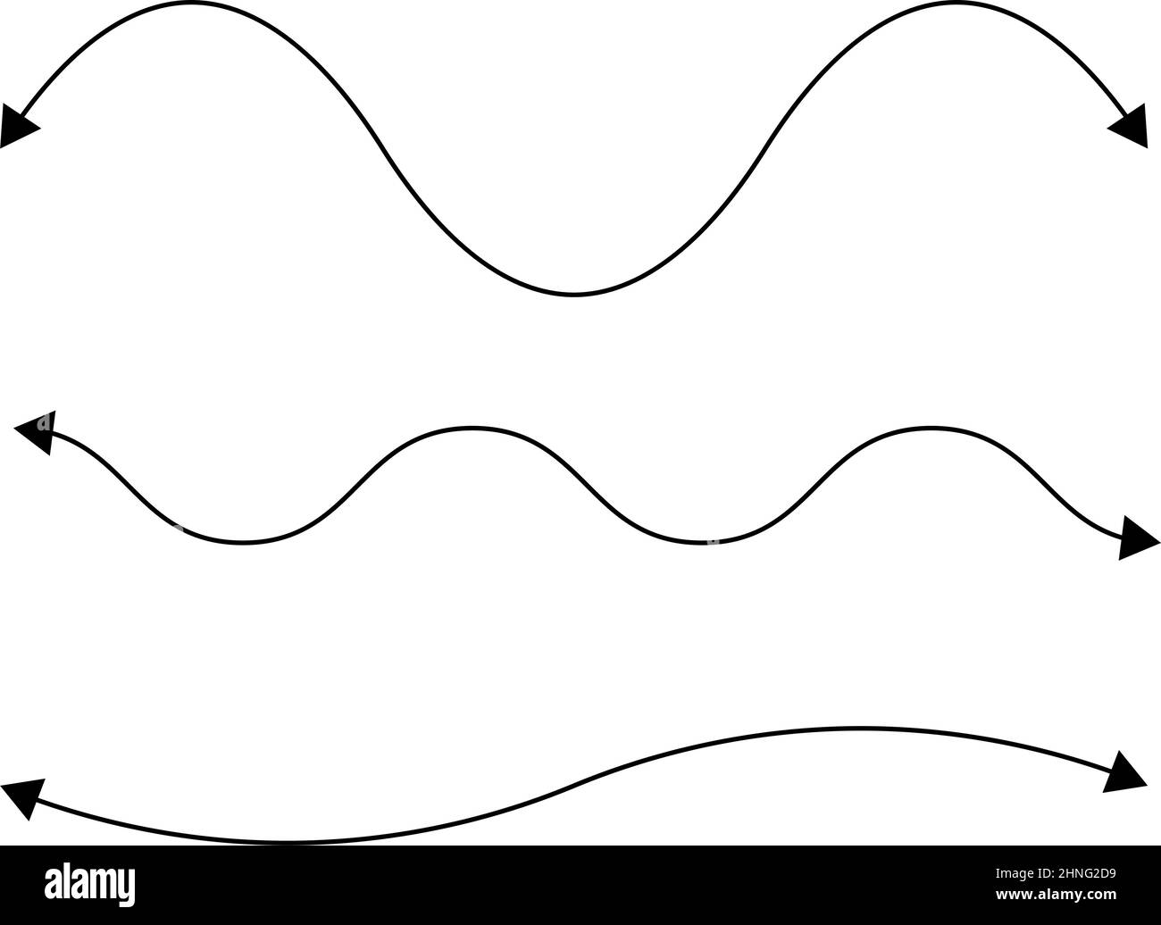 Curvy, wavy, waving arrows shape set - stock vector illustration, clip ...