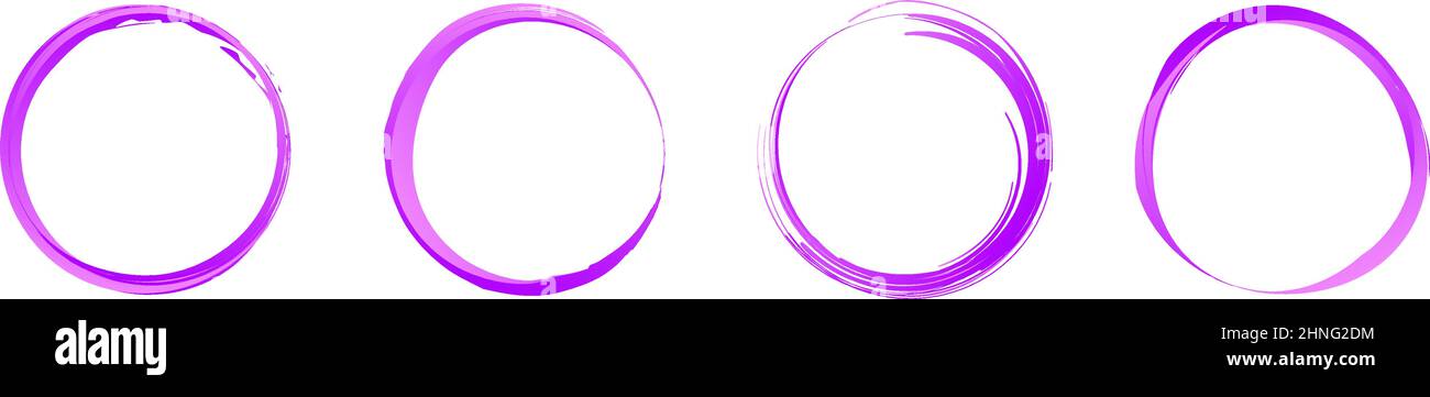 Grungy, grunge, textured circles, rings set. Circular smear, smudge ...