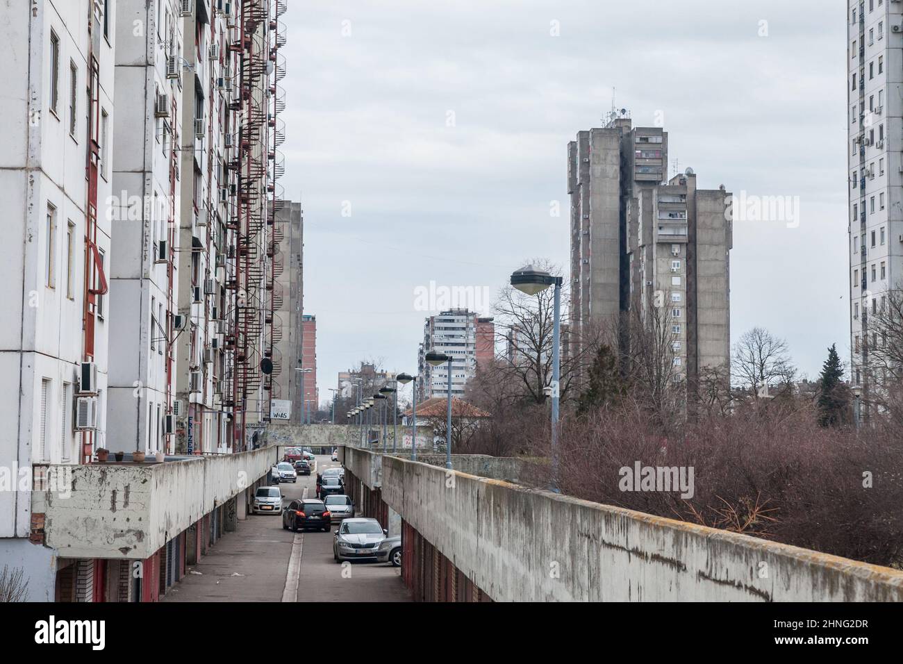 Picture of socialist buildings of Novi Beograd in Blok 61 in Belgrade ...