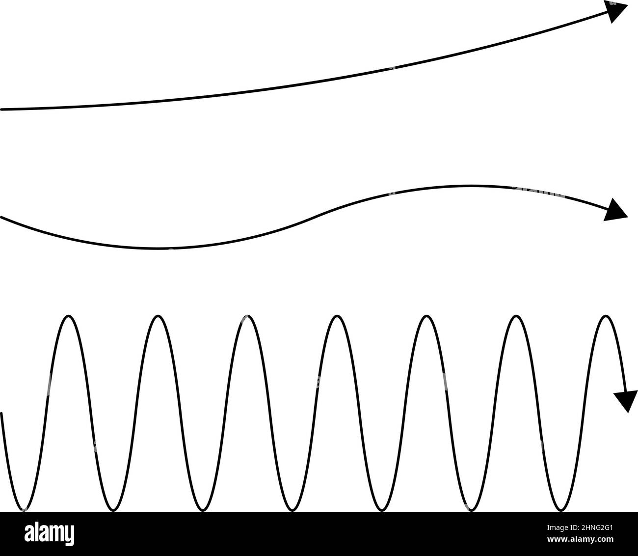 Curvy, wavy, waving arrows shape set - stock vector illustration, clip ...