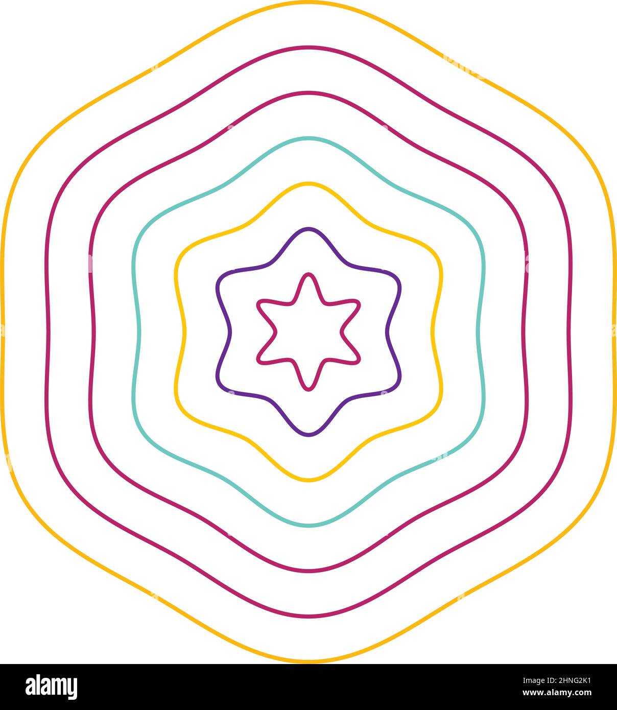Simple abstract radial, concentric motif, mandala icon and symbol ...