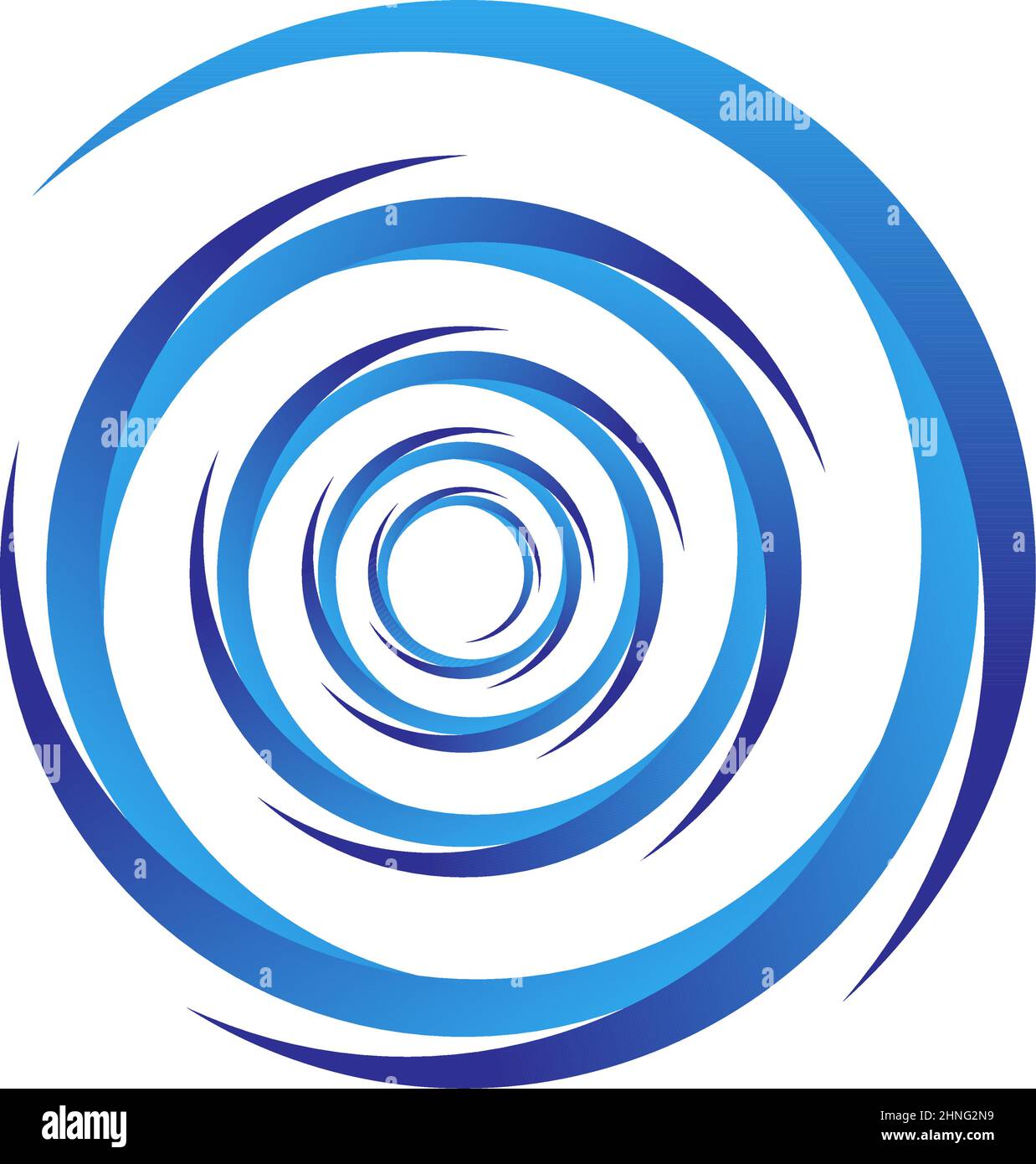 Abstract blue spiral, swirl, twirl and whirl elements. Cochlear, helix ...