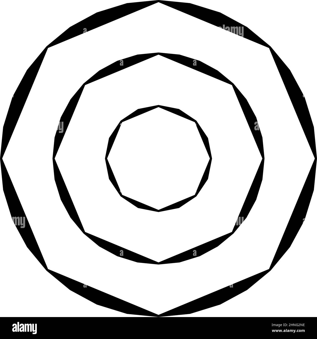 Simple abstract radial, concentric motif, mandala icon and symbol ...