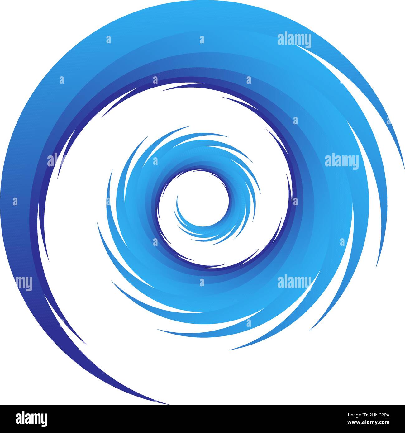 Abstract blue spiral, swirl, twirl and whirl elements. Cochlear, helix ...