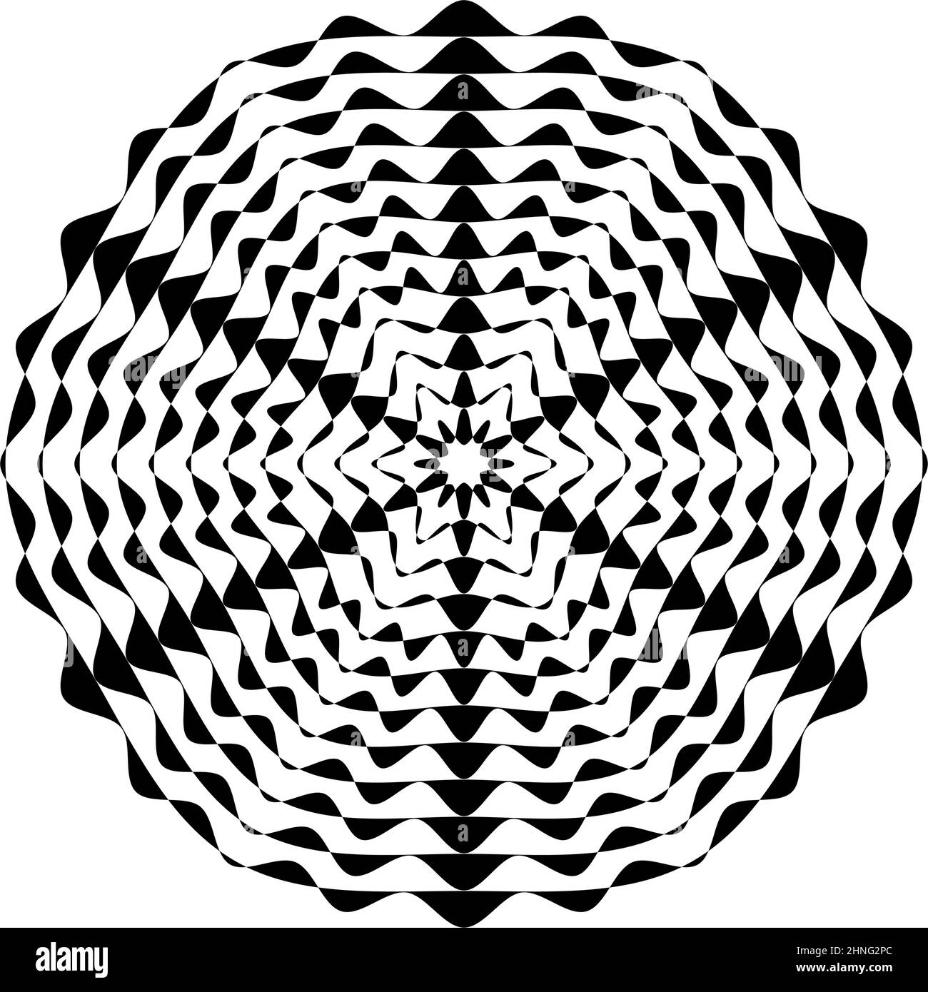 Simple abstract radial, concentric motif, mandala icon and symbol ...