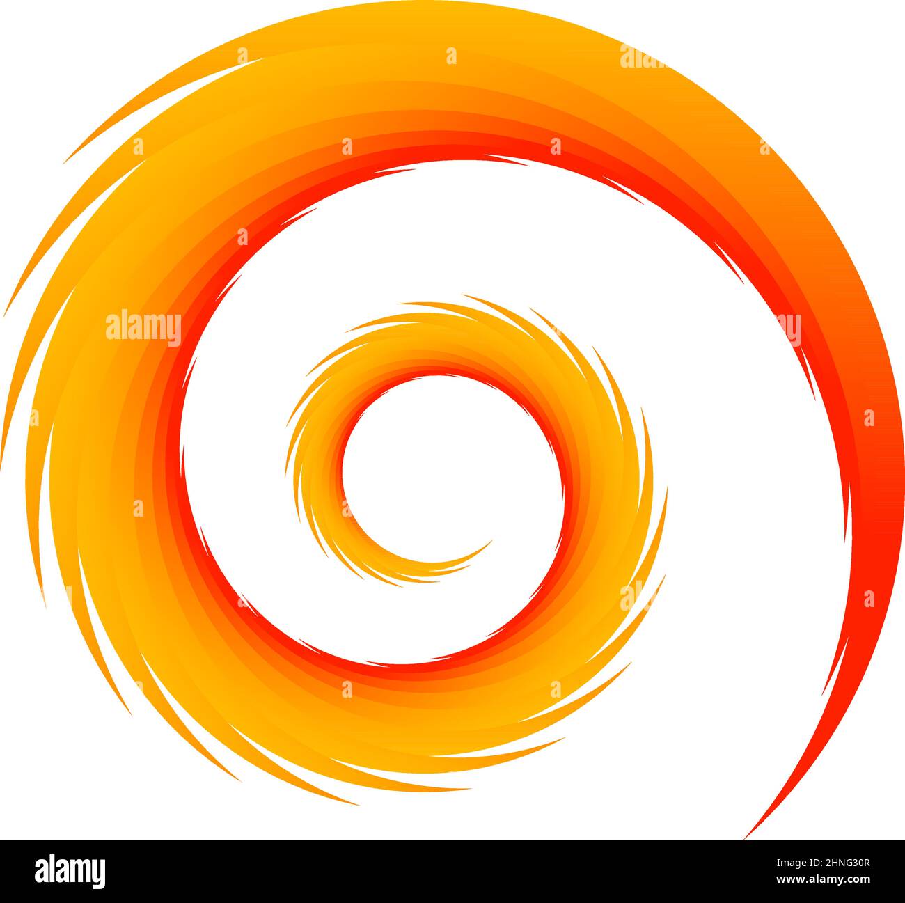 Abstract green spiral, swirl, twirl and whirl elements. Cochlear, helix ...