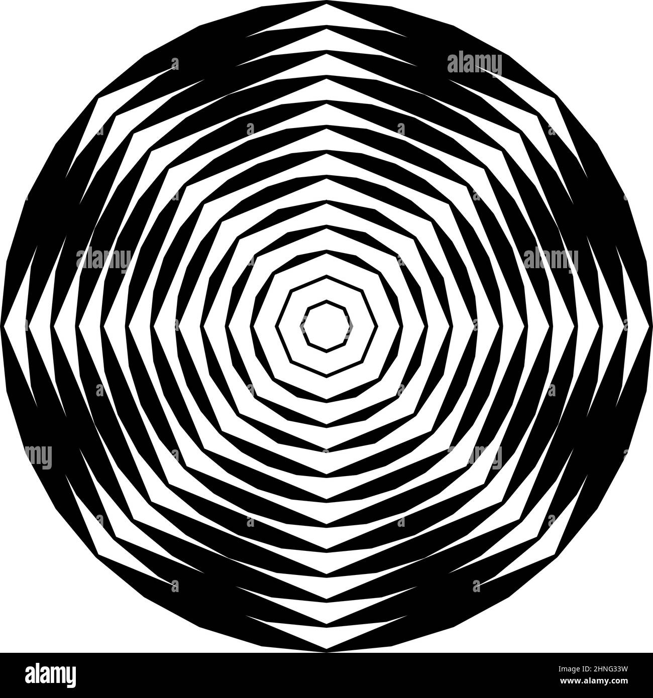 Simple abstract radial, concentric motif, mandala icon and symbol ...