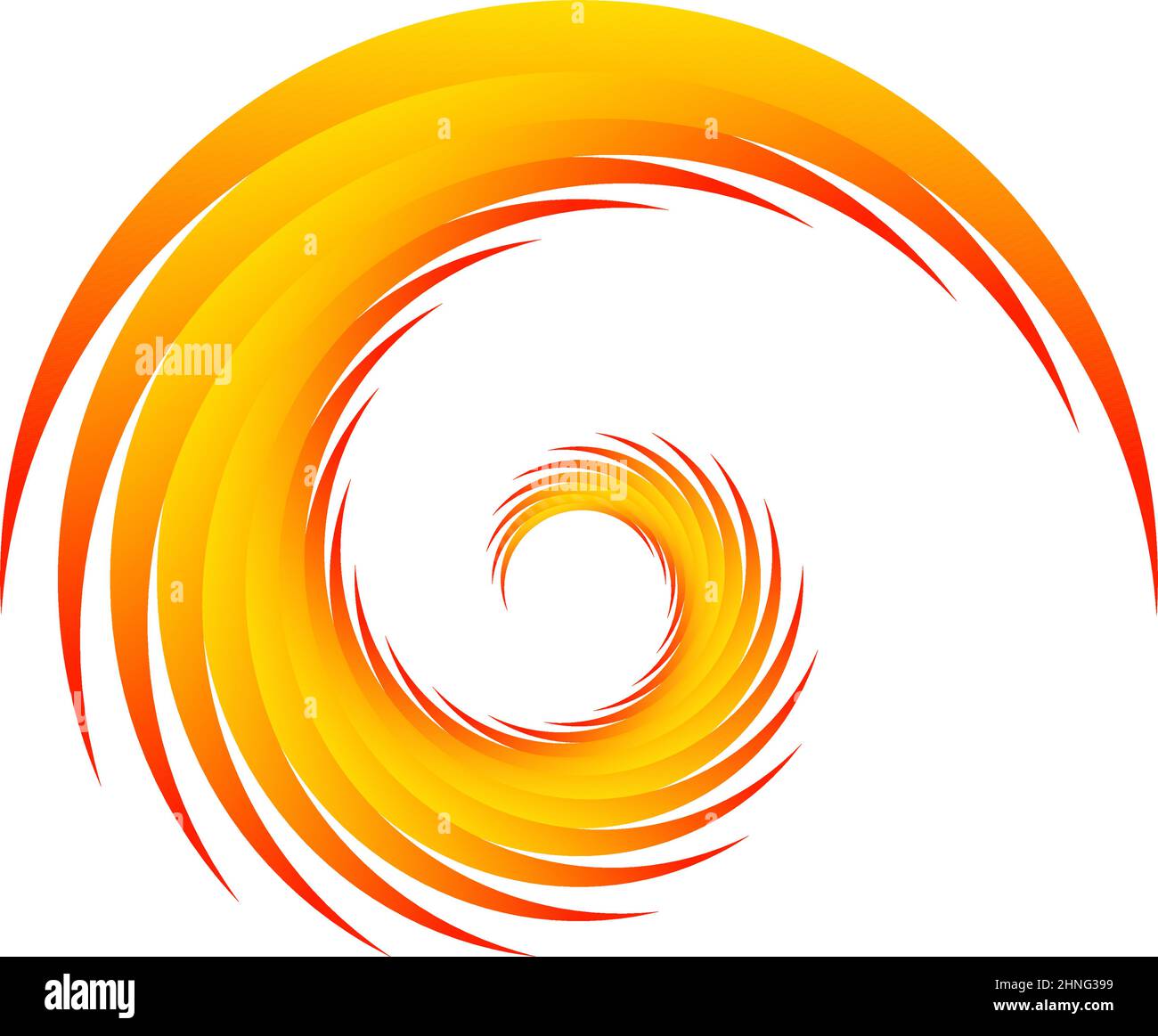 Abstract green spiral, swirl, twirl and whirl elements. Cochlear, helix ...