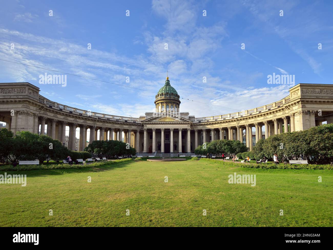 Saint Petersburg/Russia-09.01.2020: Kazan Cathedral from Nevsky Prospekt. Colonnade with Central ...