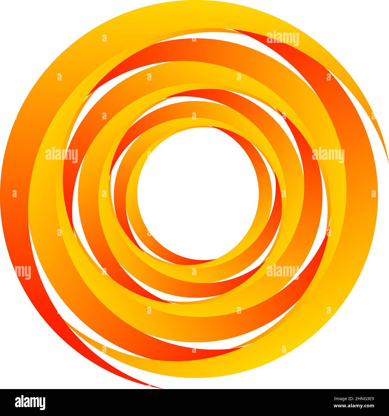 Abstract green spiral, swirl, twirl and whirl elements. Cochlear, helix ...