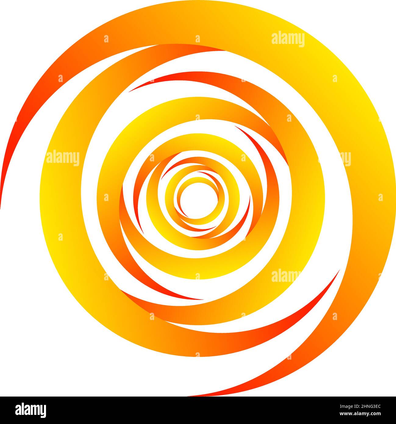 Abstract green spiral, swirl, twirl and whirl elements. Cochlear, helix ...