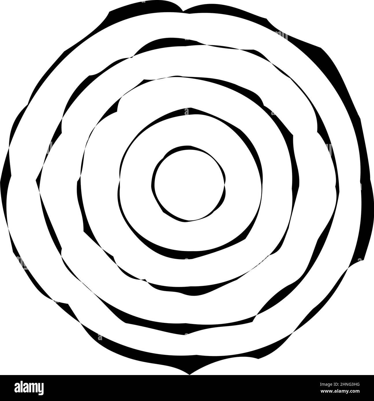 Simple abstract radial, concentric motif, mandala icon and symbol ...