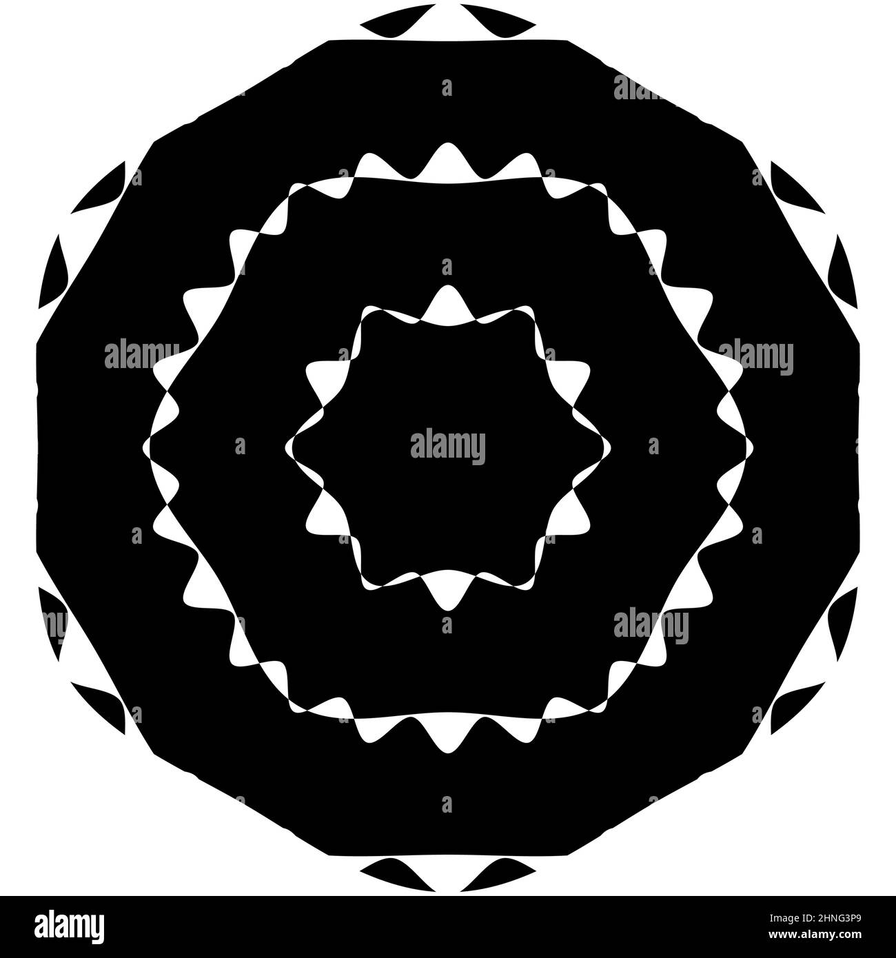 Simple abstract radial, concentric motif, mandala icon and symbol ...