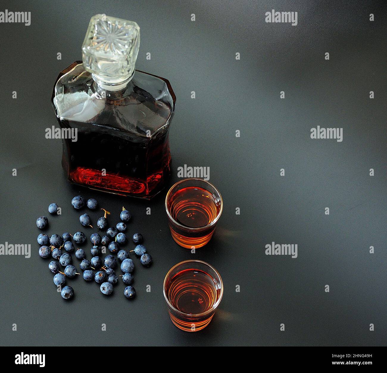 Blueberry liqueur, homemade alcohol and a scattering of ripe wild ...