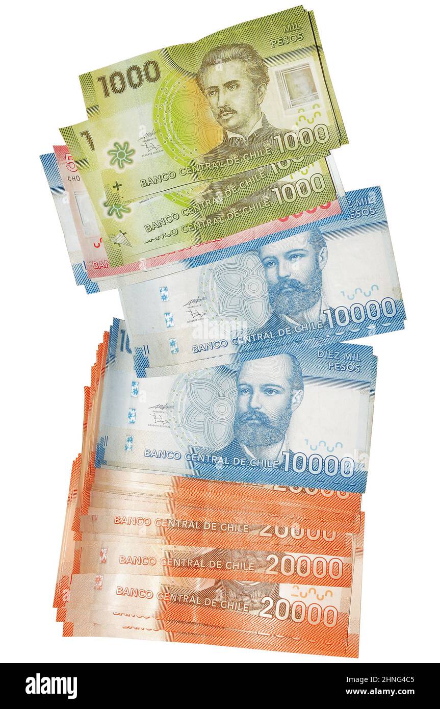 Chilean banknotes chile money hi-res stock photography and images - Alamy