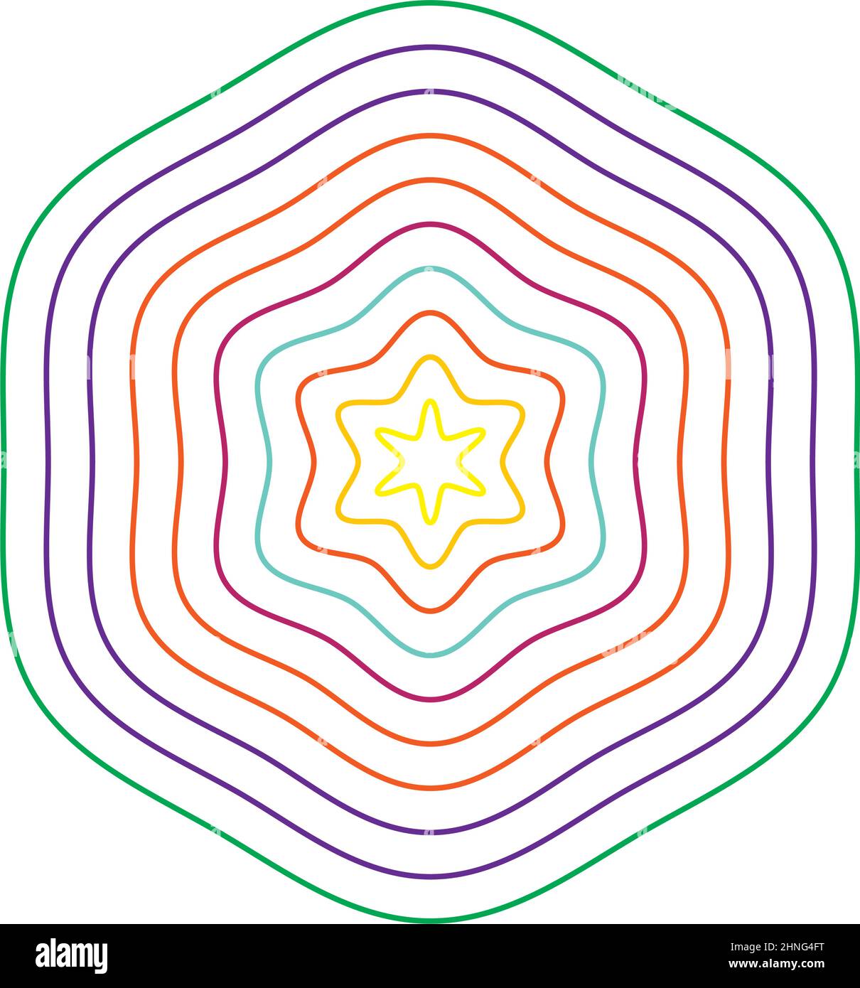 Simple abstract radial, concentric motif, mandala icon and symbol ...