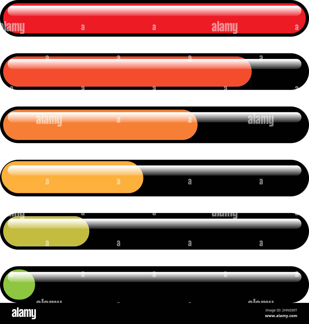 Progress bar. Steps, phases, level indicator. Yardstick meter. Rank ...