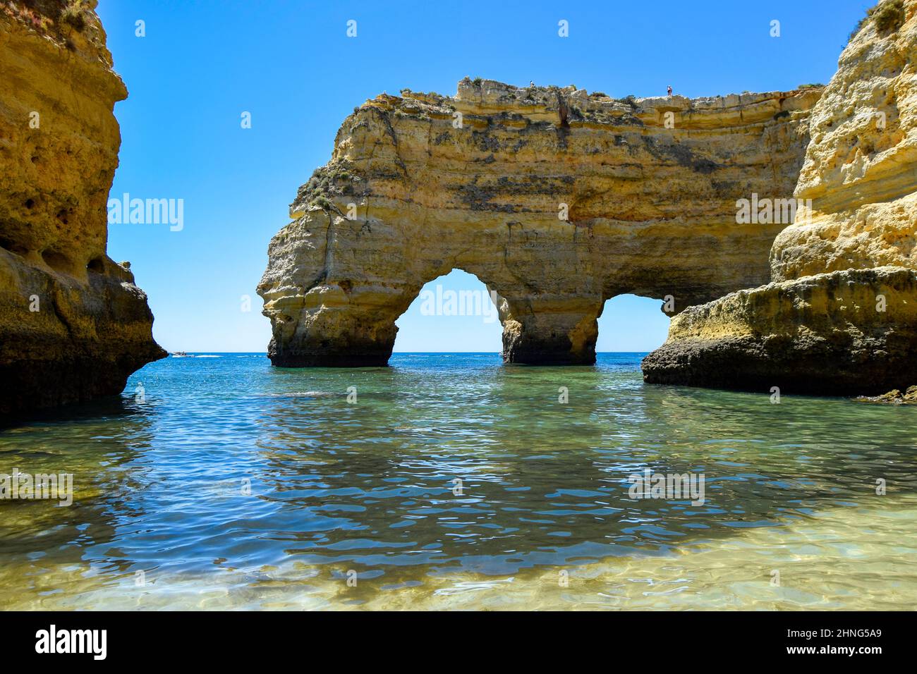Santa Maria Beach in Algarve, south Portugal. Summer travel at the ...