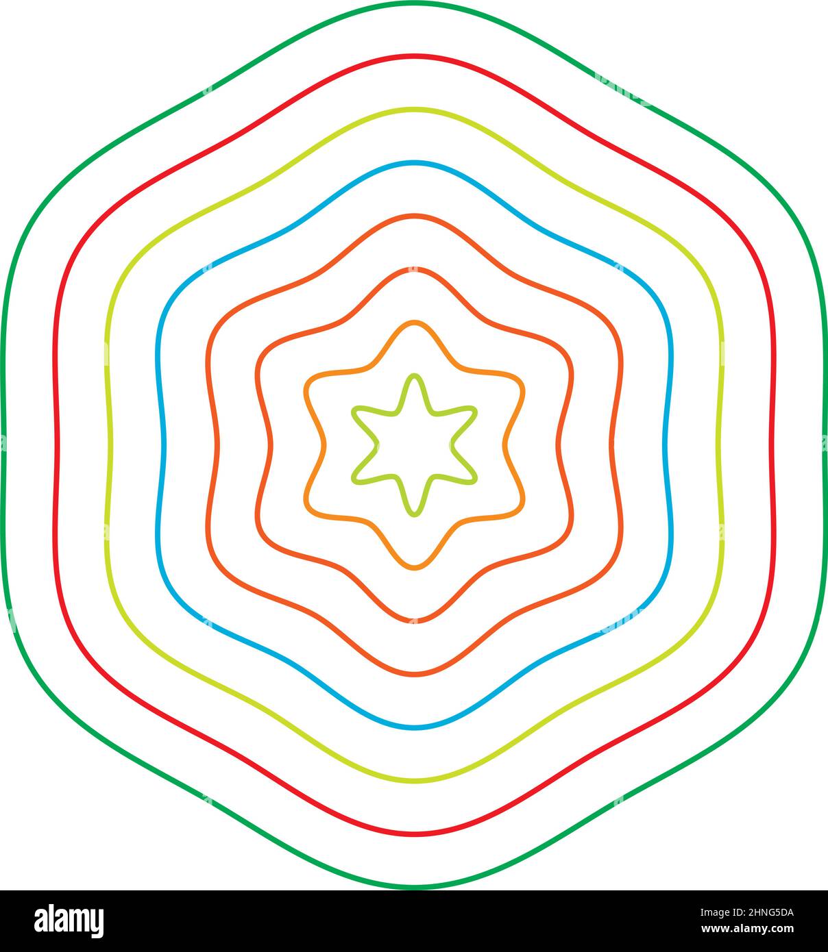 Simple abstract radial, concentric motif, mandala icon and symbol ...