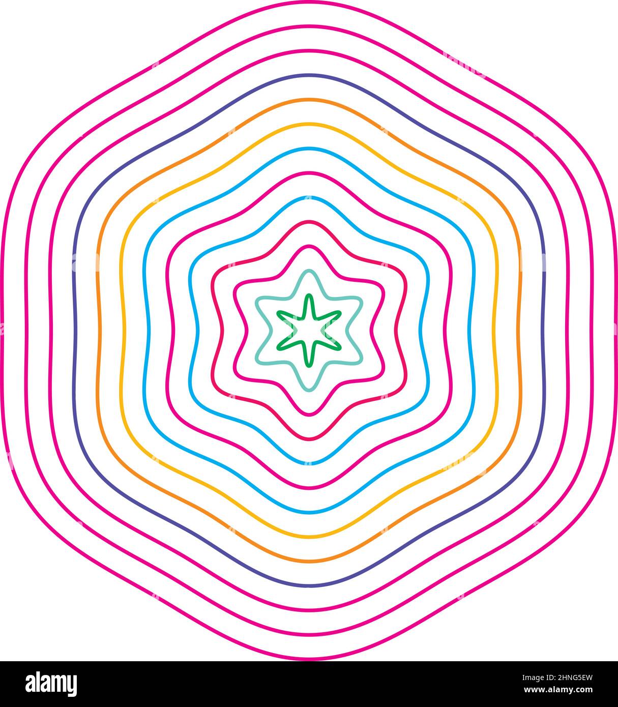 Simple abstract radial, concentric motif, mandala icon and symbol ...