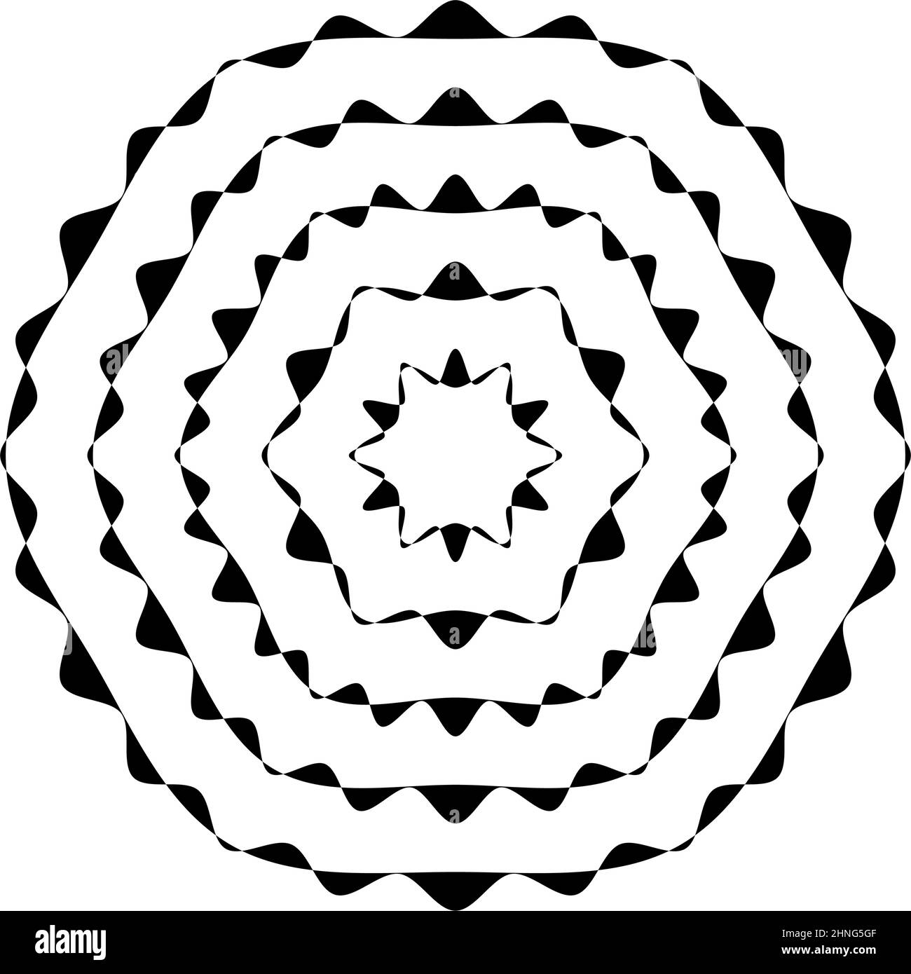 Simple abstract radial, concentric motif, mandala icon and symbol ...