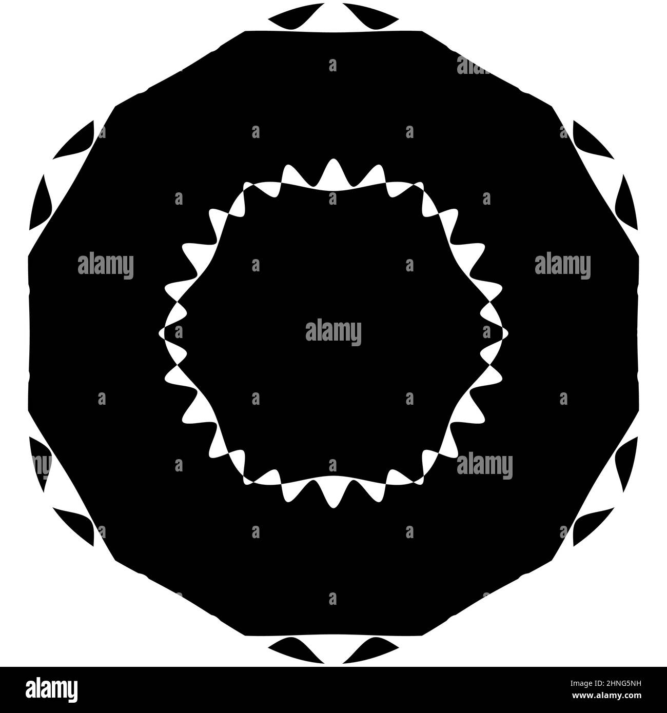 Simple abstract radial, concentric motif, mandala icon and symbol ...