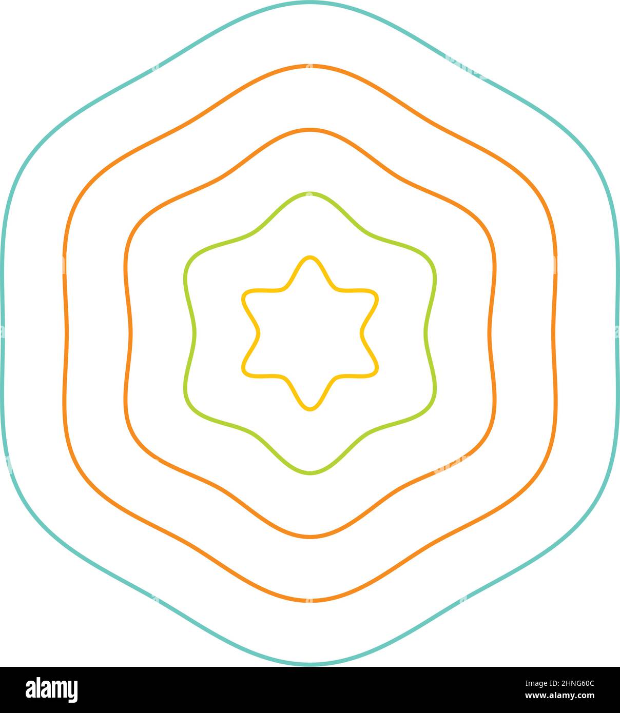 Simple abstract radial, concentric motif, mandala icon and symbol ...