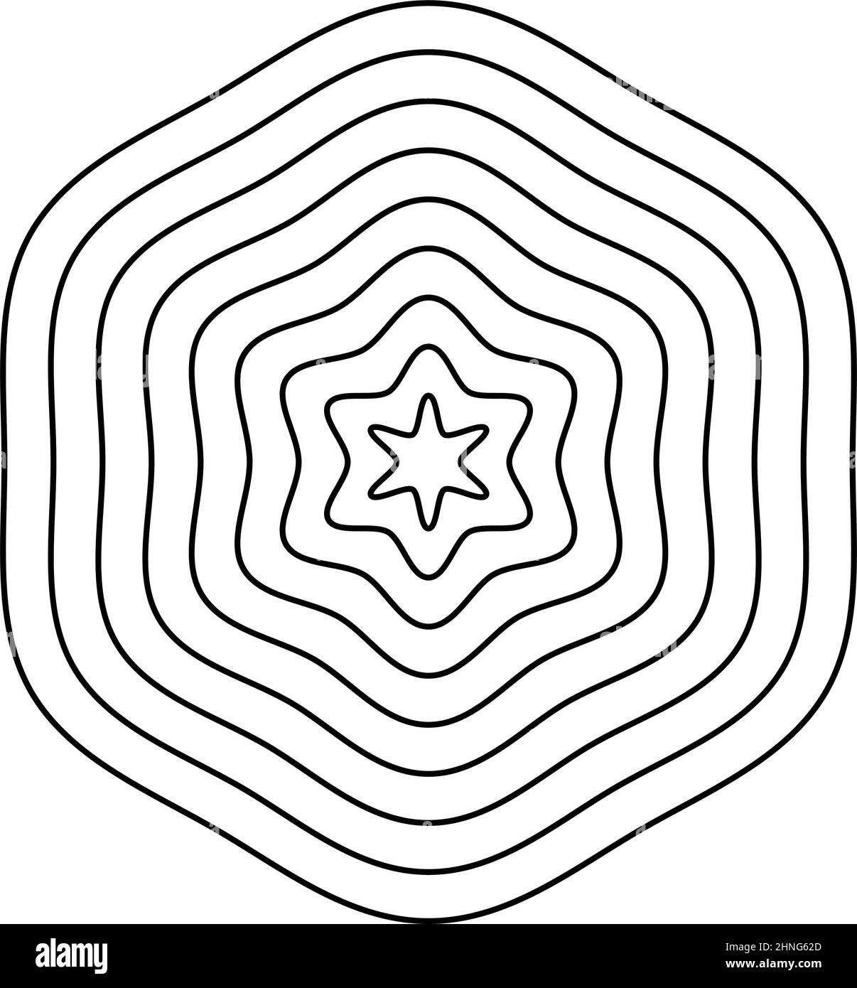 Simple abstract radial, concentric motif, mandala icon and symbol ...