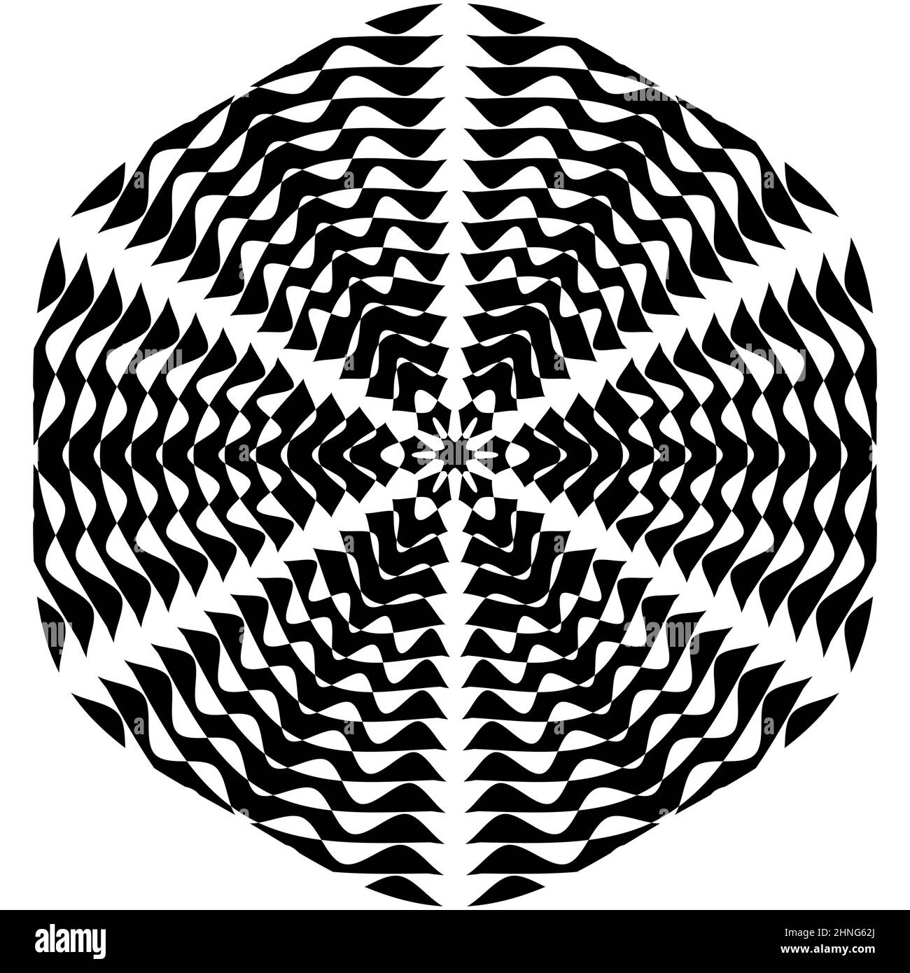Simple abstract radial, concentric motif, mandala icon and symbol ...