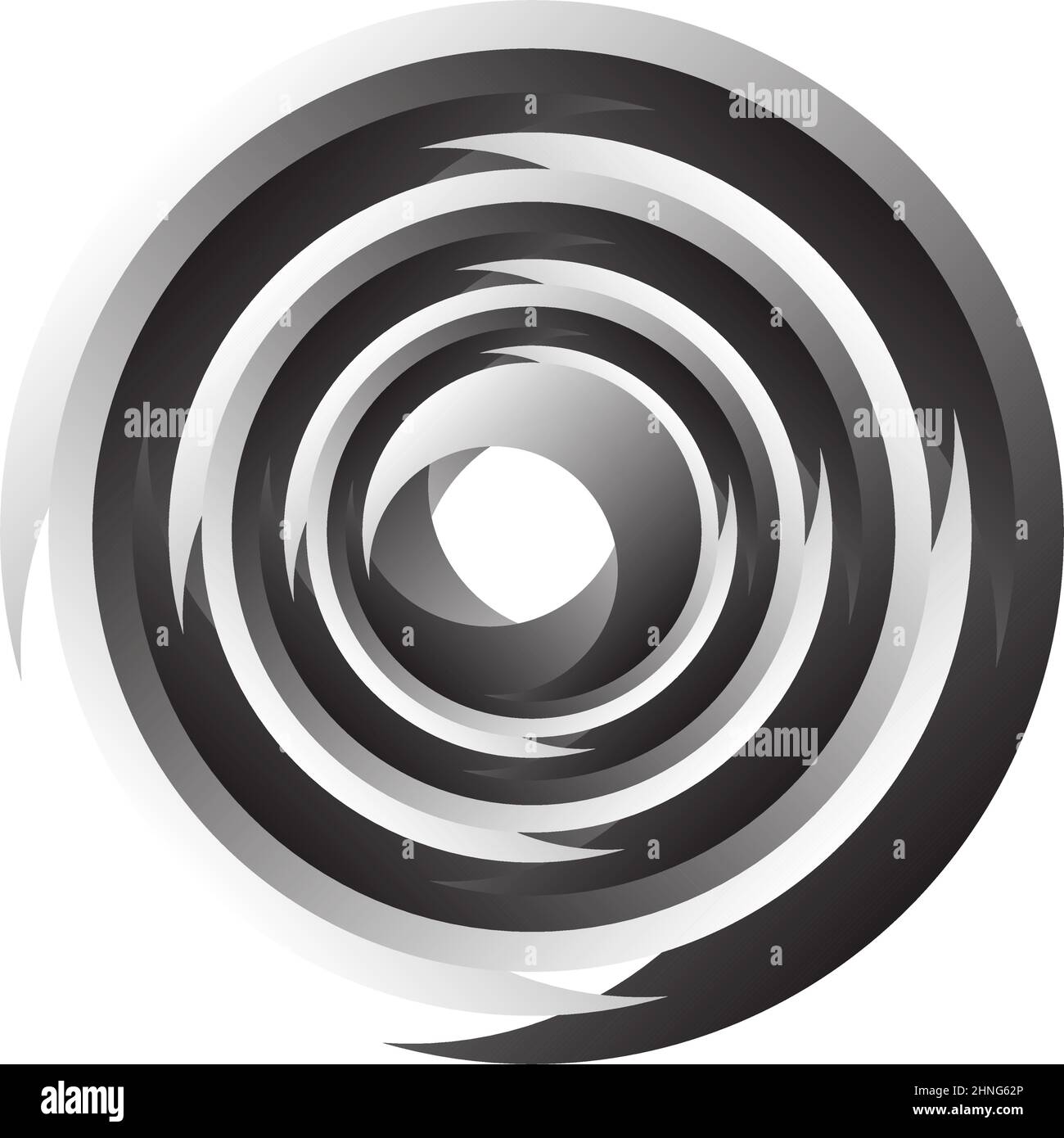 Spiral, swirl, twirl. Rotating segmented circle, circular swoosh circle ...