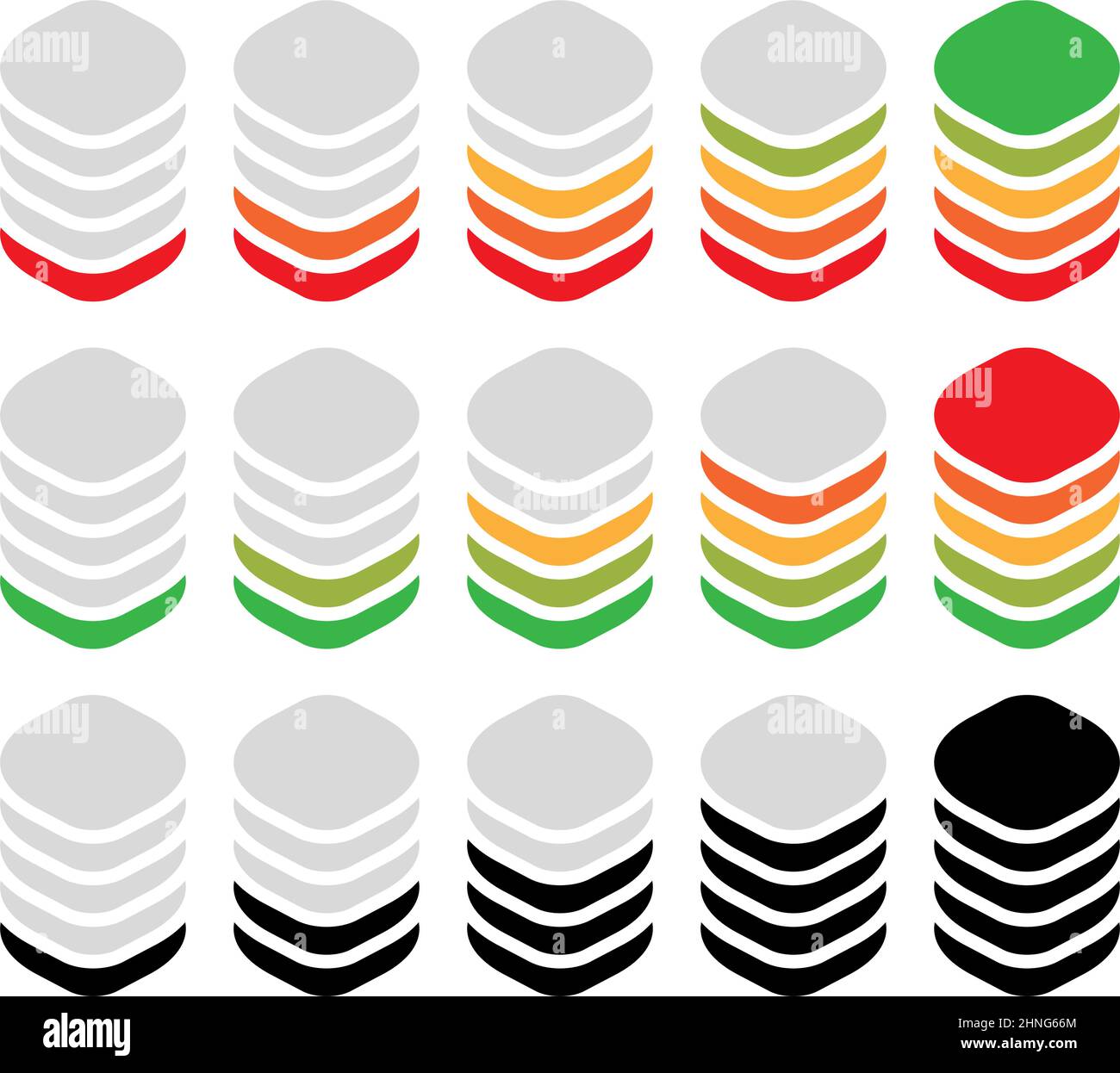 Progress bar. Steps, phases, level indicator. Yardstick meter. Rank ...