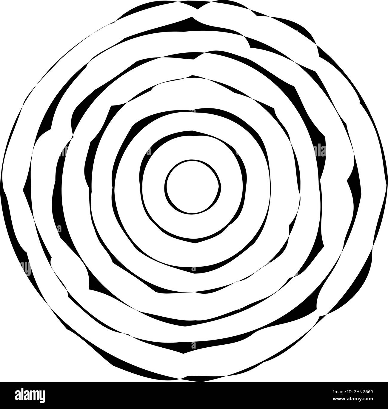 Simple abstract radial, concentric motif, mandala icon and symbol ...