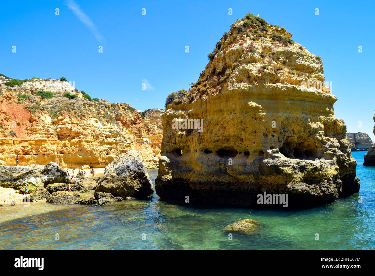 Santa Maria Beach in Algarve, south Portugal. Summer travel at the ...