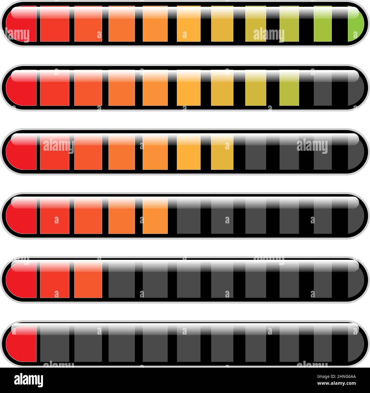 Progress bar. Steps, phases, level indicator. Yardstick meter. Rank ...